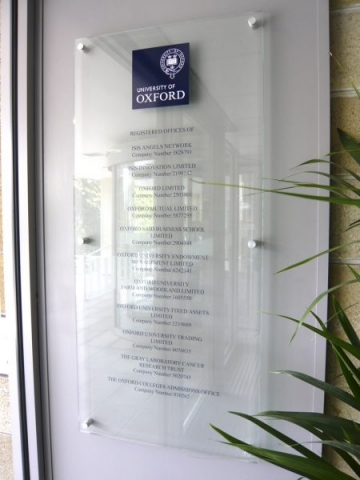 Acrylic cut letters and logos and acrylic signs made in Oxfordshire